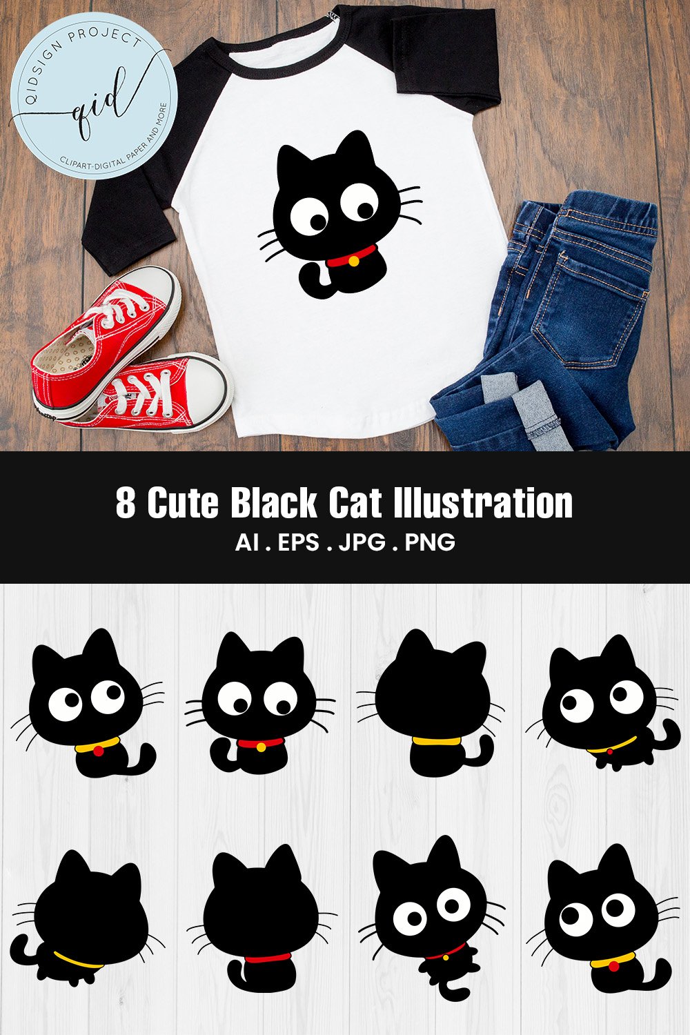 Cute Black Cat Illustrations