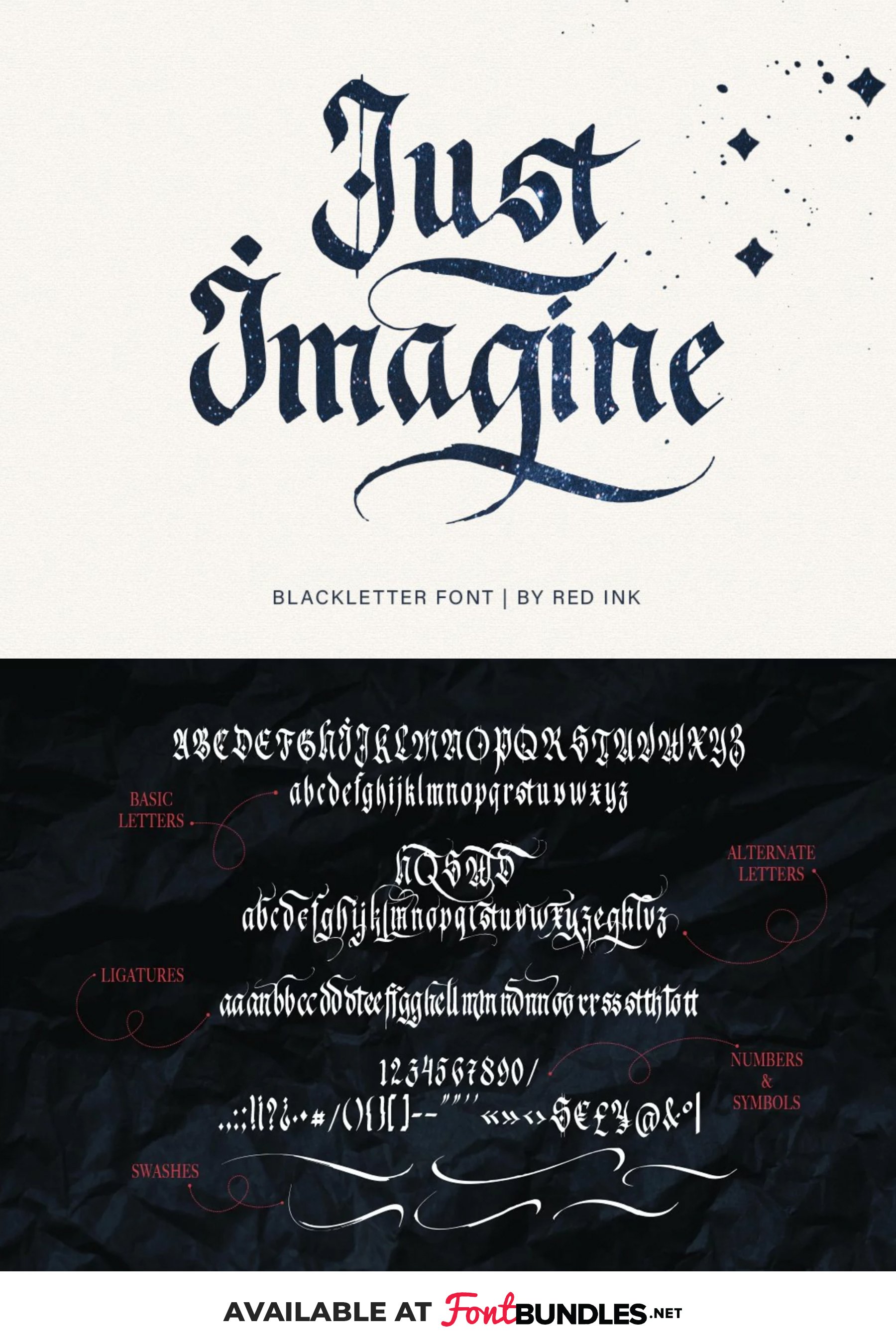 Just Imagine. Blackletter Font.