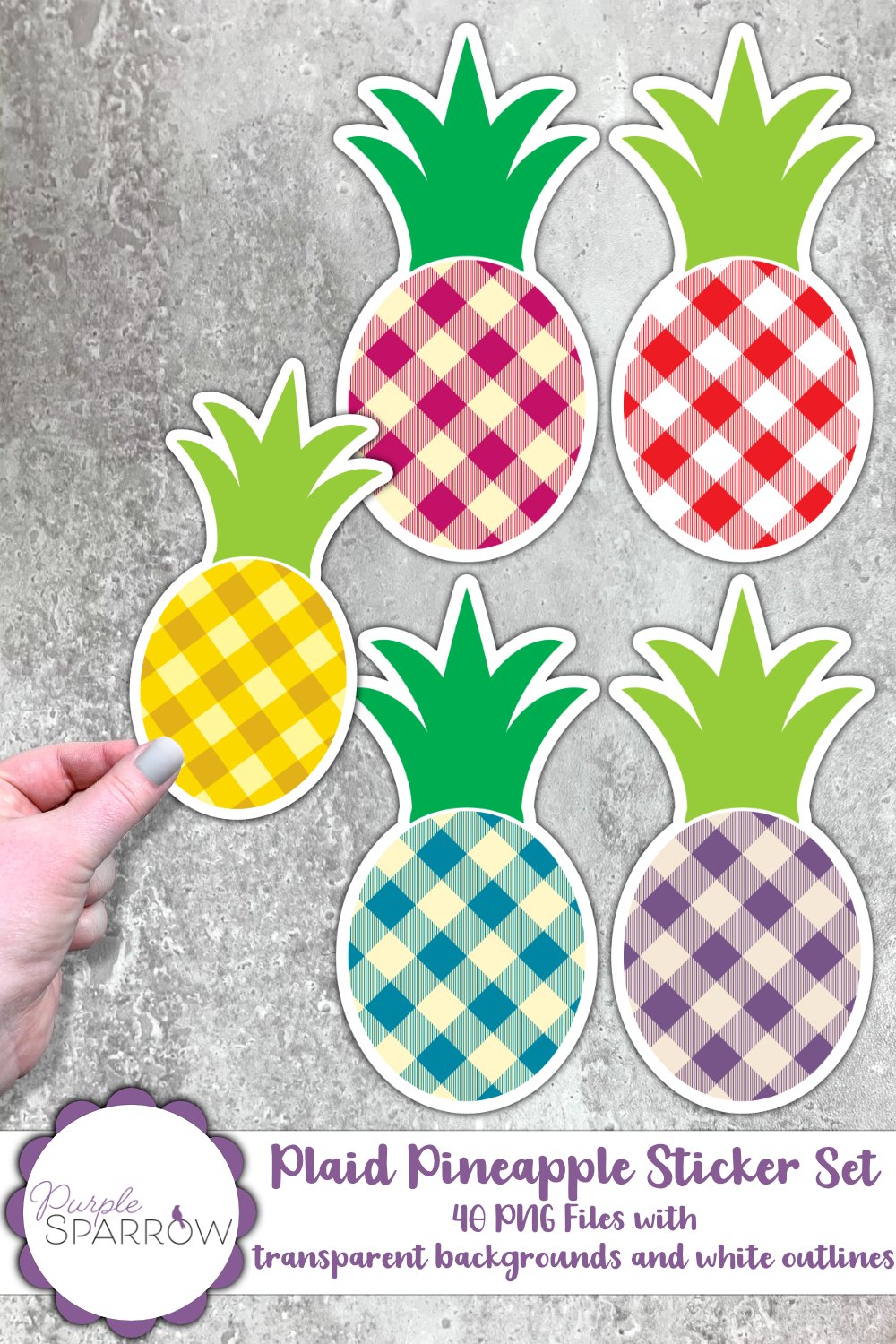 Pineapple Stickers | 40 PNG Files
