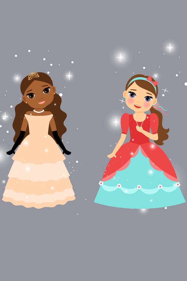 Beautiful cartoon princess characters