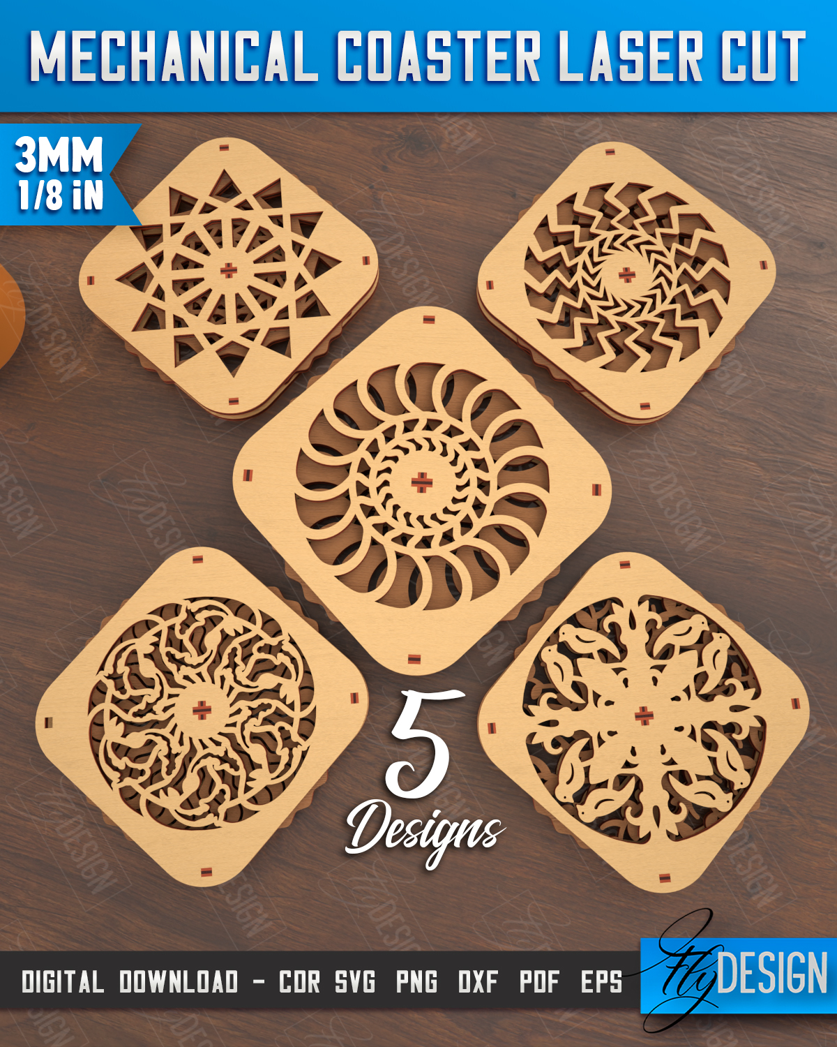 Mechanical Coasters Laser Cut Bundle, Kinetic (5455994)