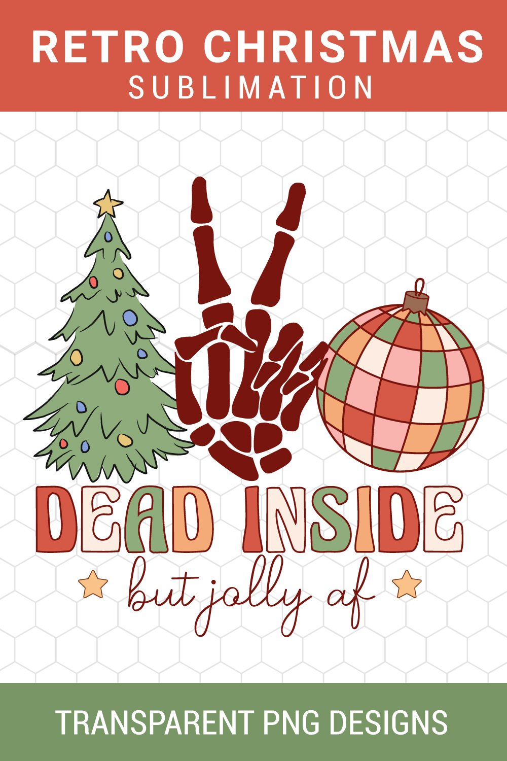 Retro Christmas Sublimation|Christmas Tree PNG Design