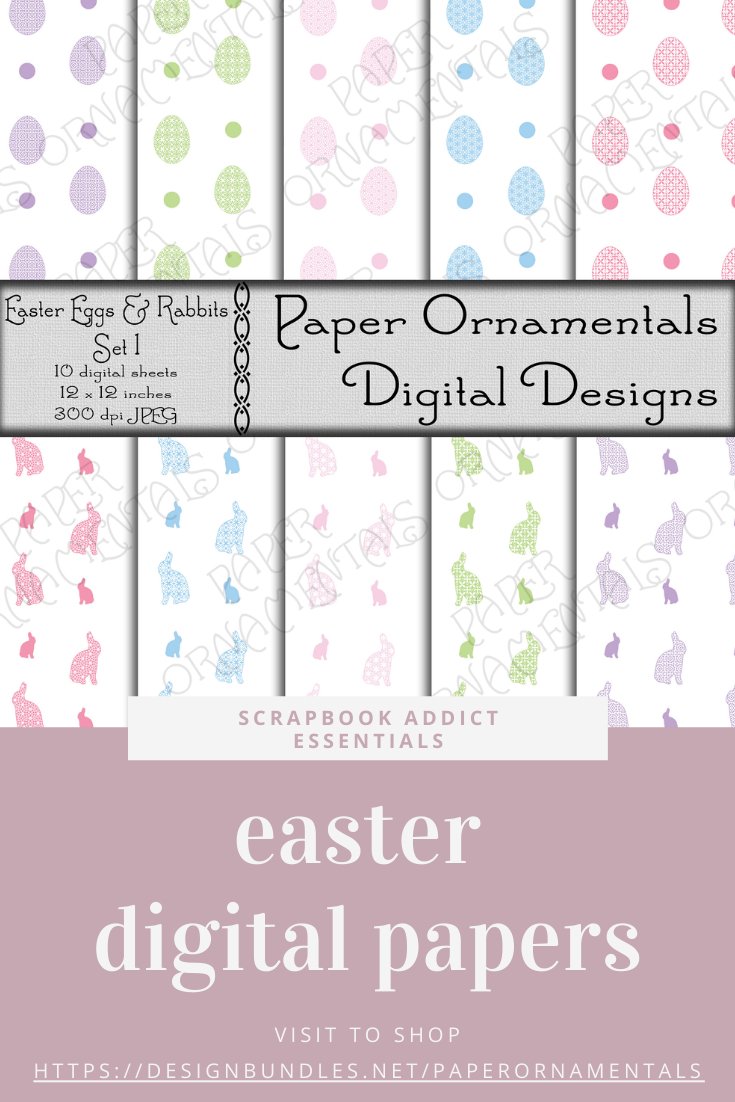 Digital Paper, Easter Digital Paper For Crafts & Background