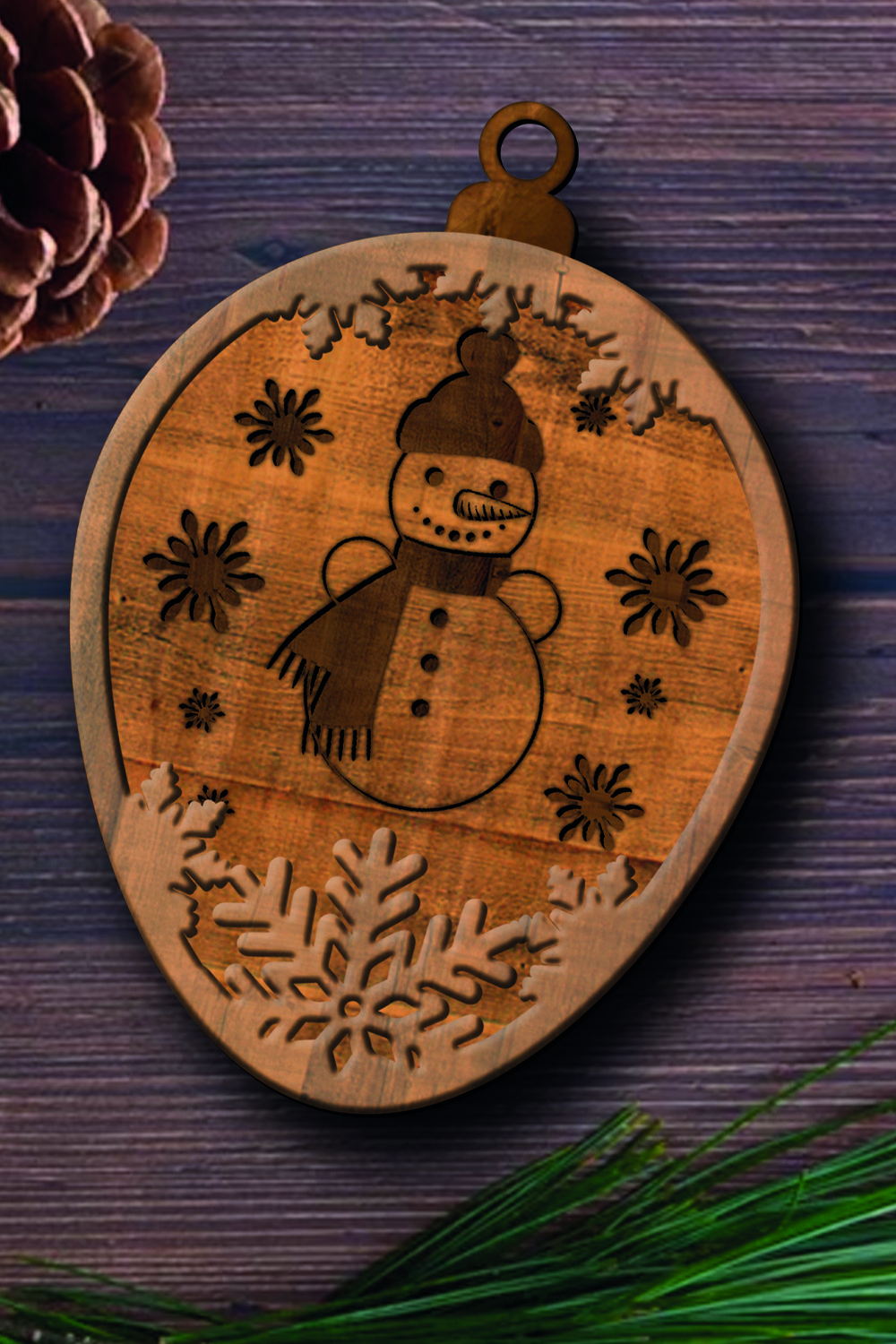 Christmas Snowman Ornament, Cut Template