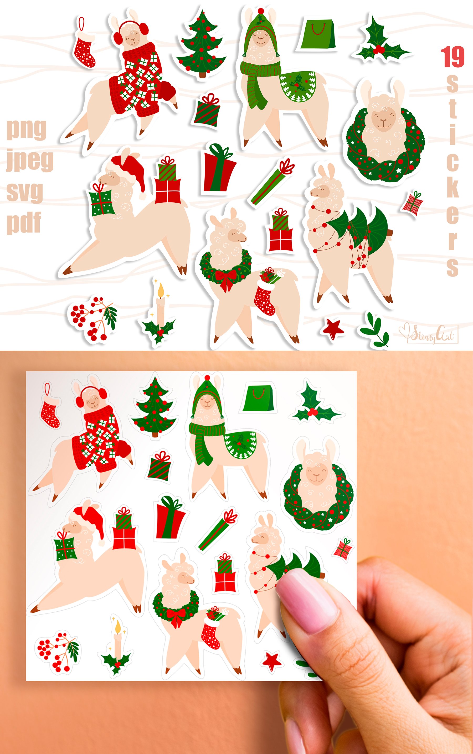 Christmas sticker bundle - printable stickers with (1595962)