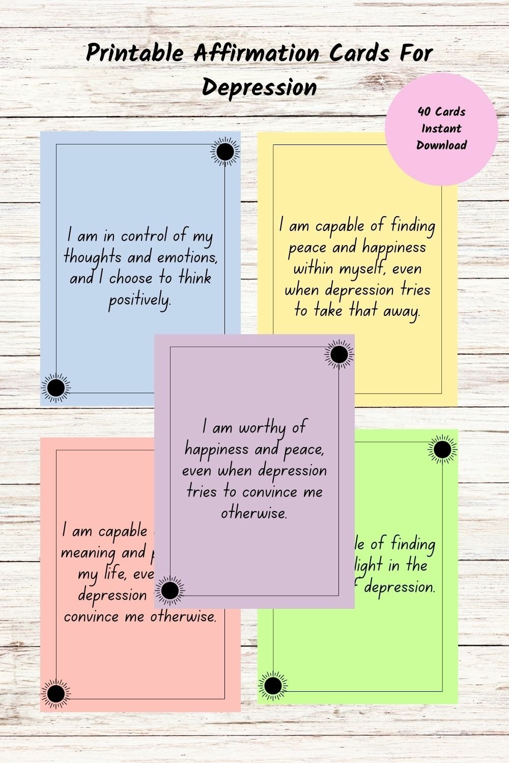 40 printable words of encouragement cards for depression