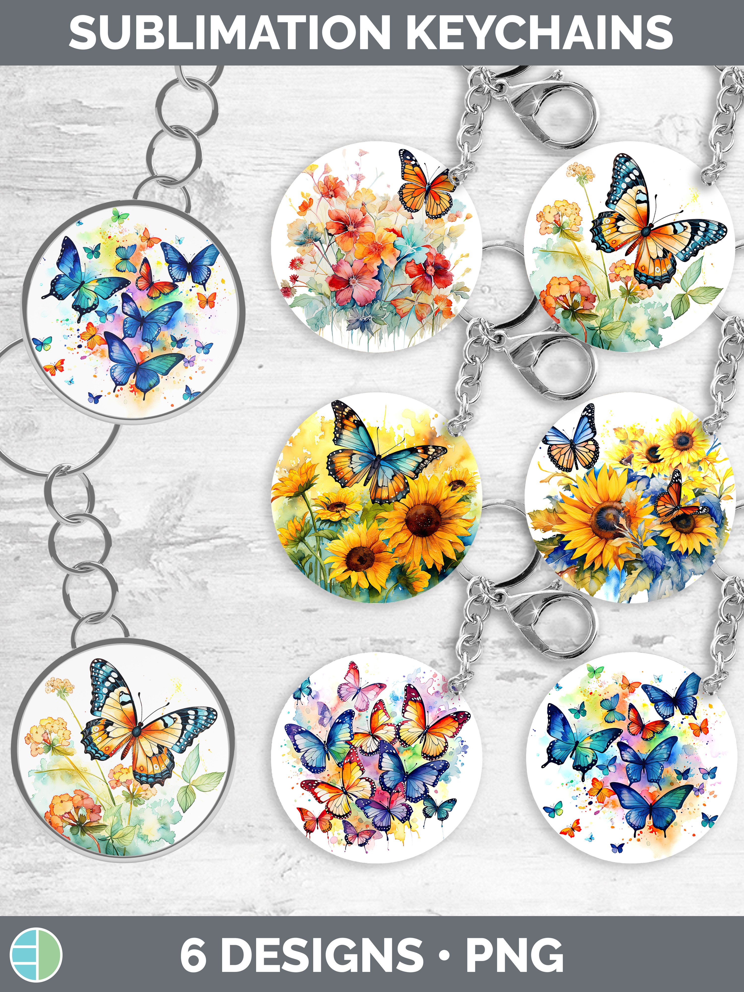 Pretty Butterflies Keychain | Bundle Keyring Designs