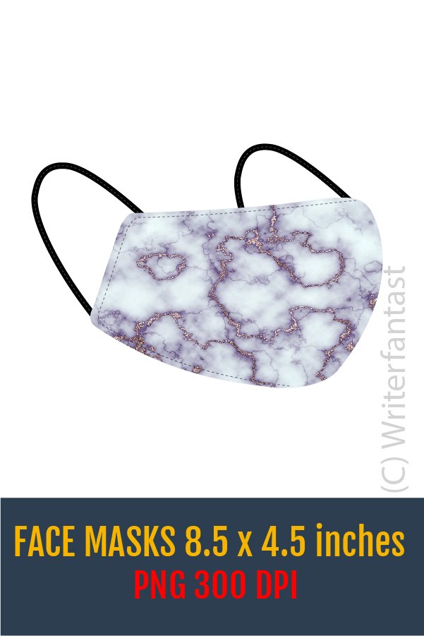 Pink Gold marble face masks templates