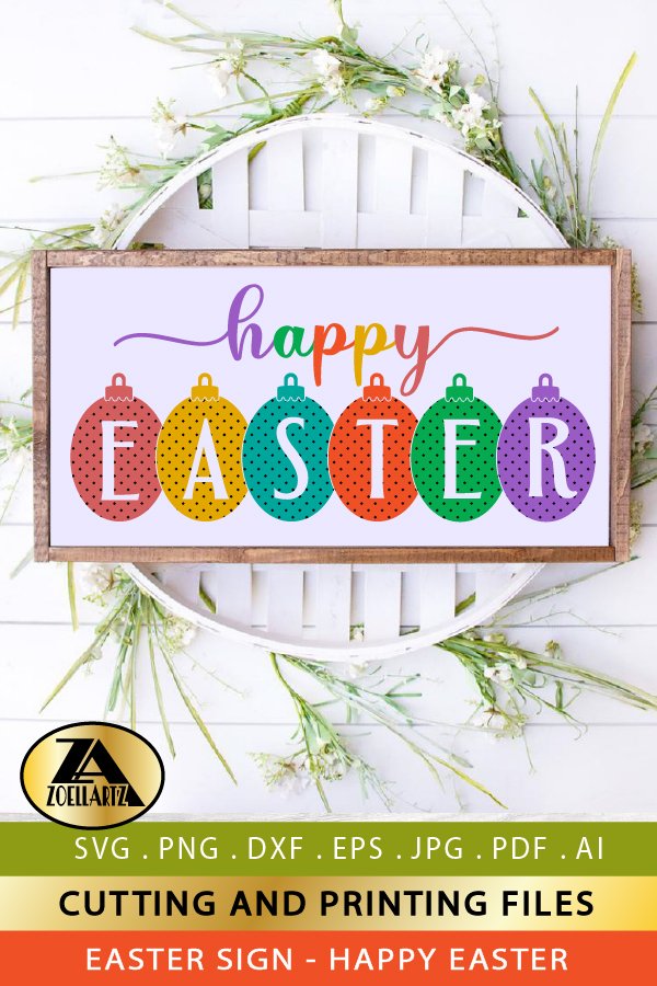 Easter SVG PNG EPS DXF Happy Easter SVG Farmhouse (1139847)