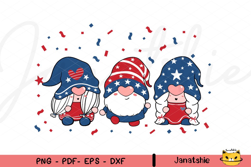 4th of July Gnome PNG clipart (1386278)