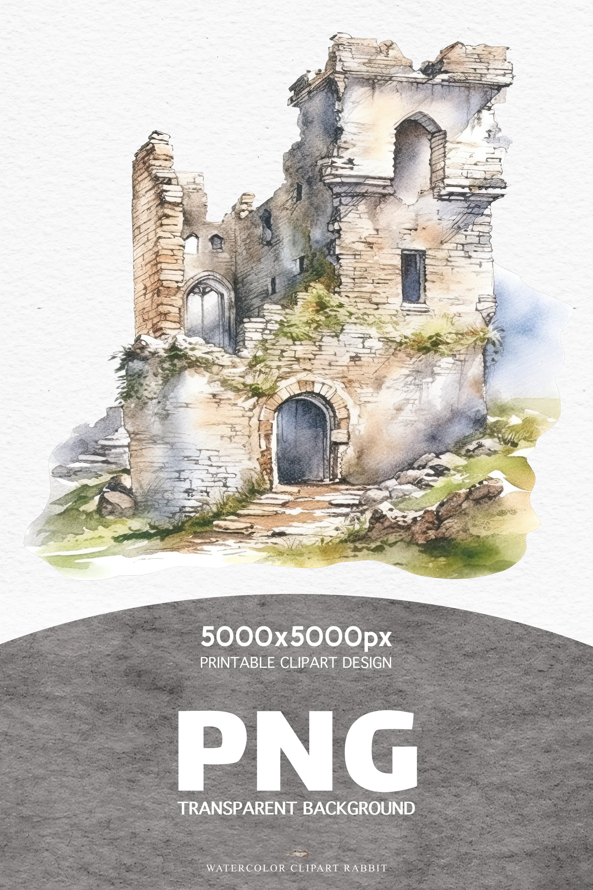 Fairytale Castle Ruins Fantasy Kingdom Clipart PNG Knight