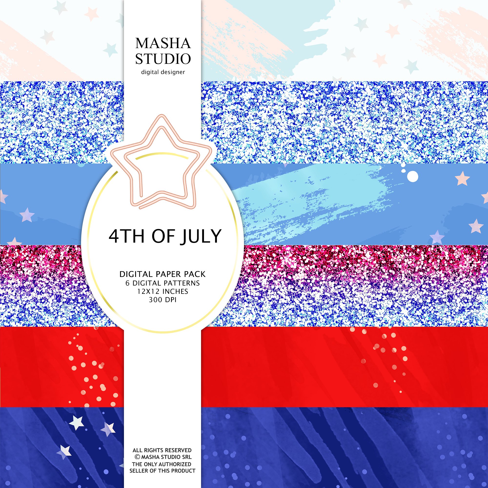 4th of July Basic Digital Papers