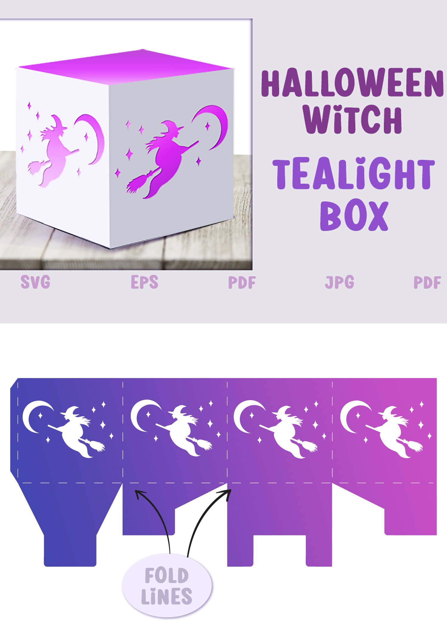 Halloween Tealight Box - SVG cut file
