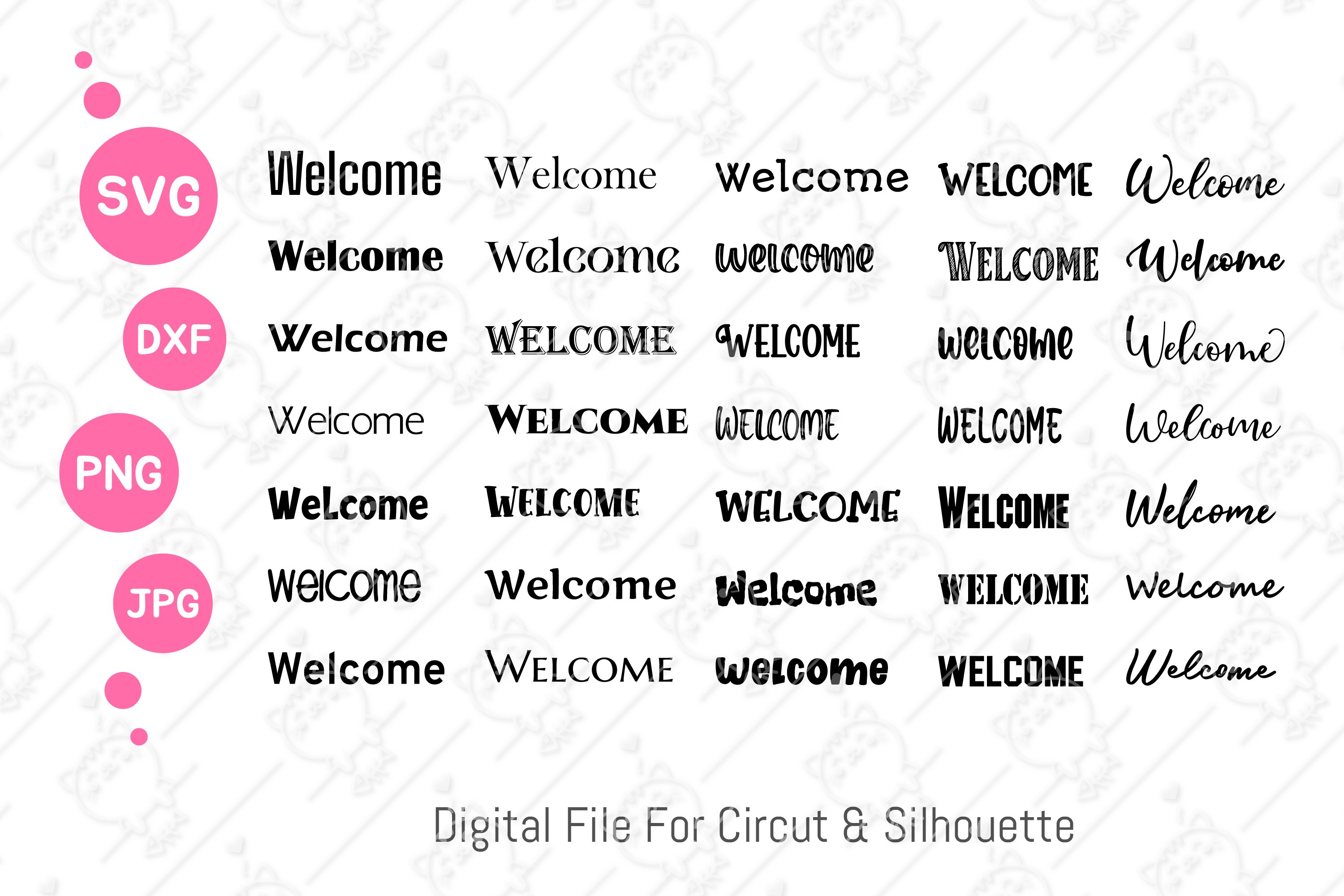 Welcome Svg |Welcome Handwritten | svg dxf png