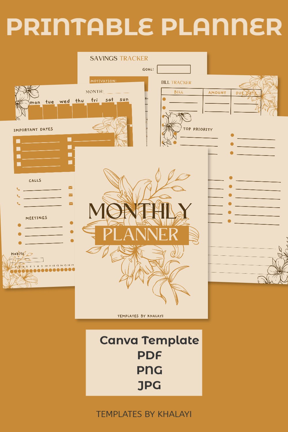 All in one Monthly Canva Planner