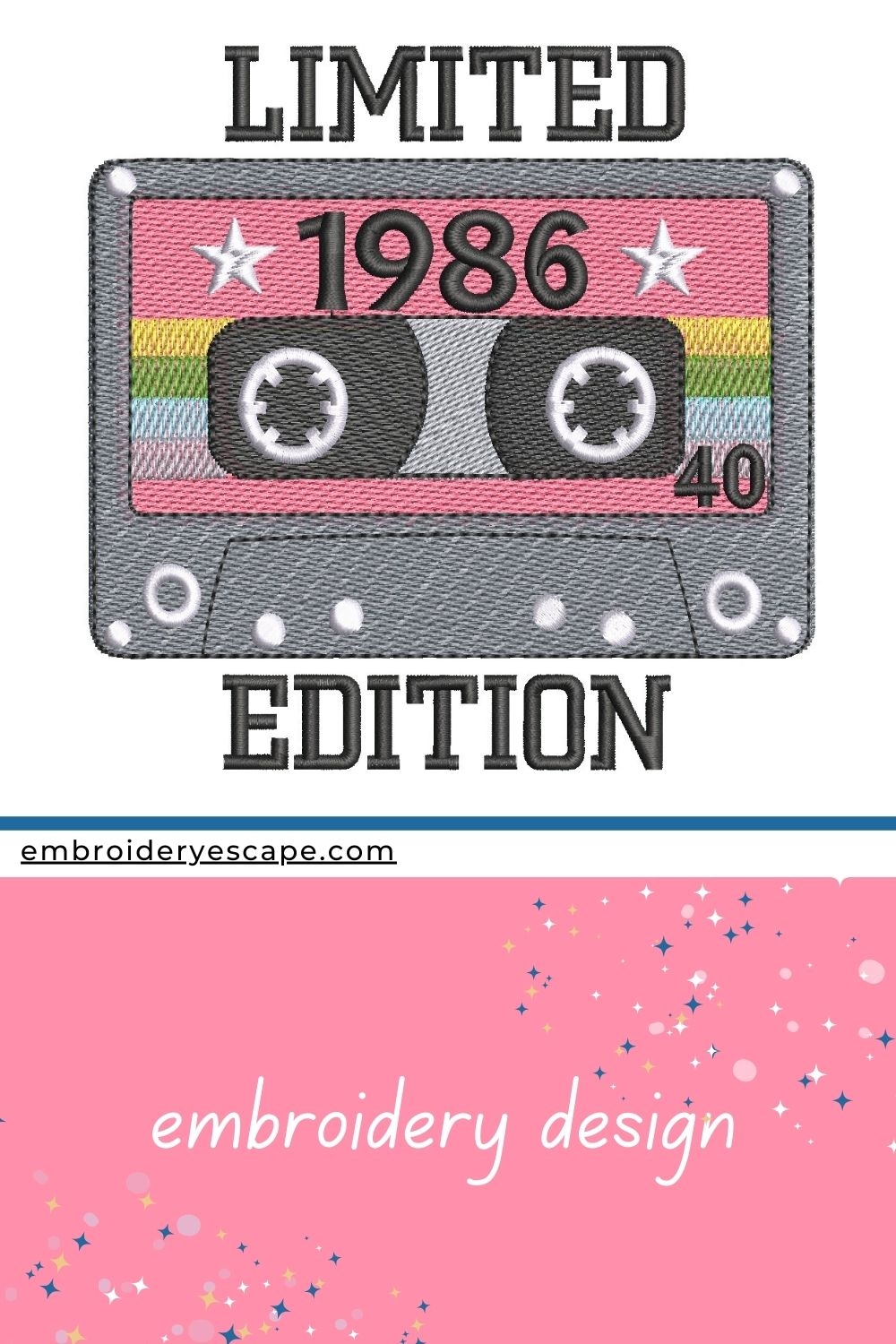 Limited edition born in 1986 machine embroidery (6353198)