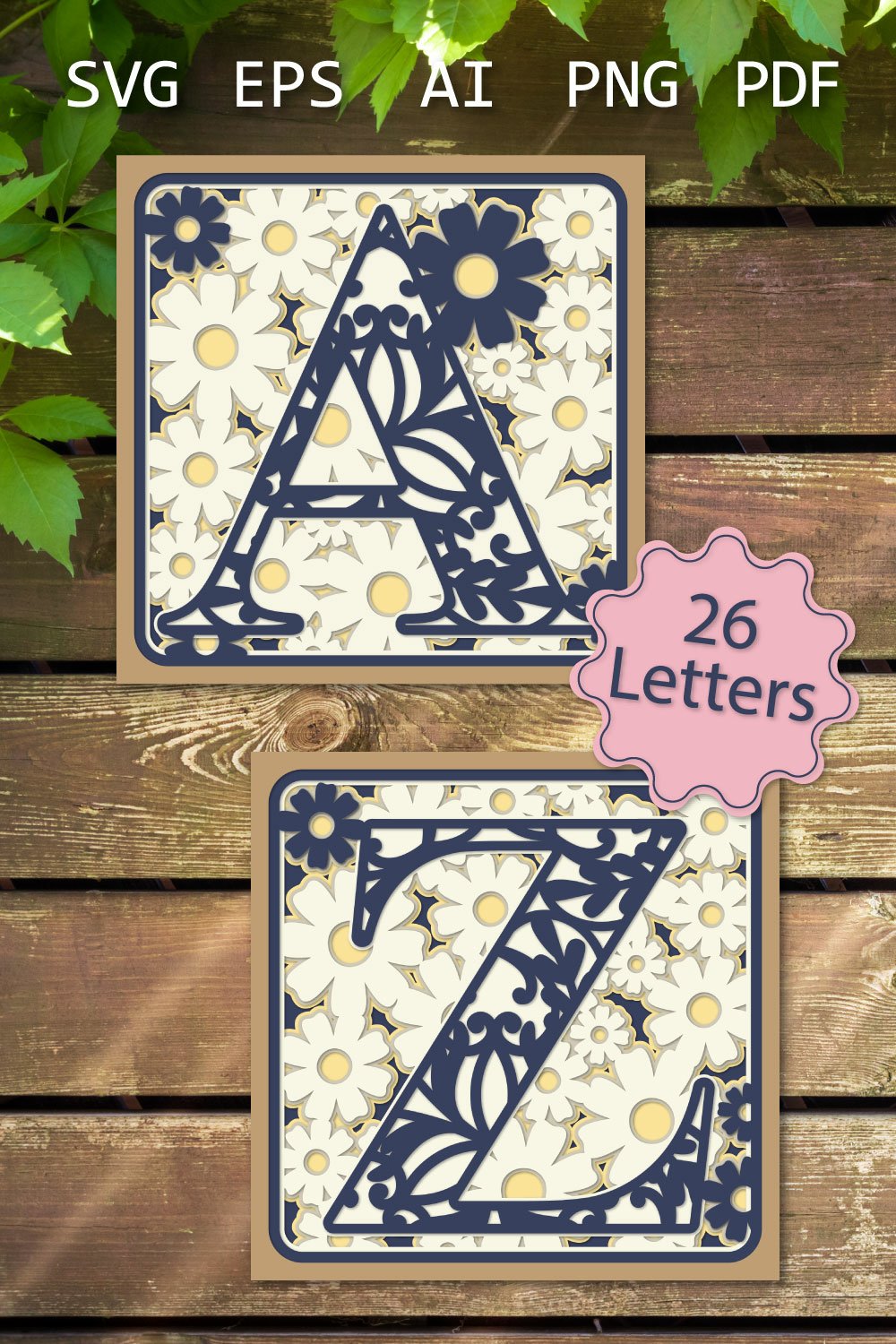 Layered Alphabet SVG, From A to Z papercut Bundle Shadow Box