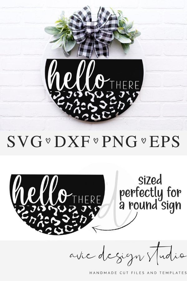 Hello there sign| Round Sign Design | Leopard print sign svg