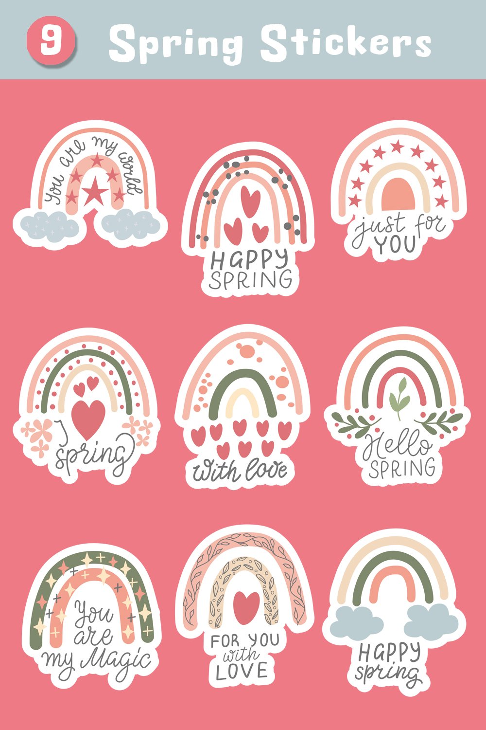 Spring Rainbows Stickers