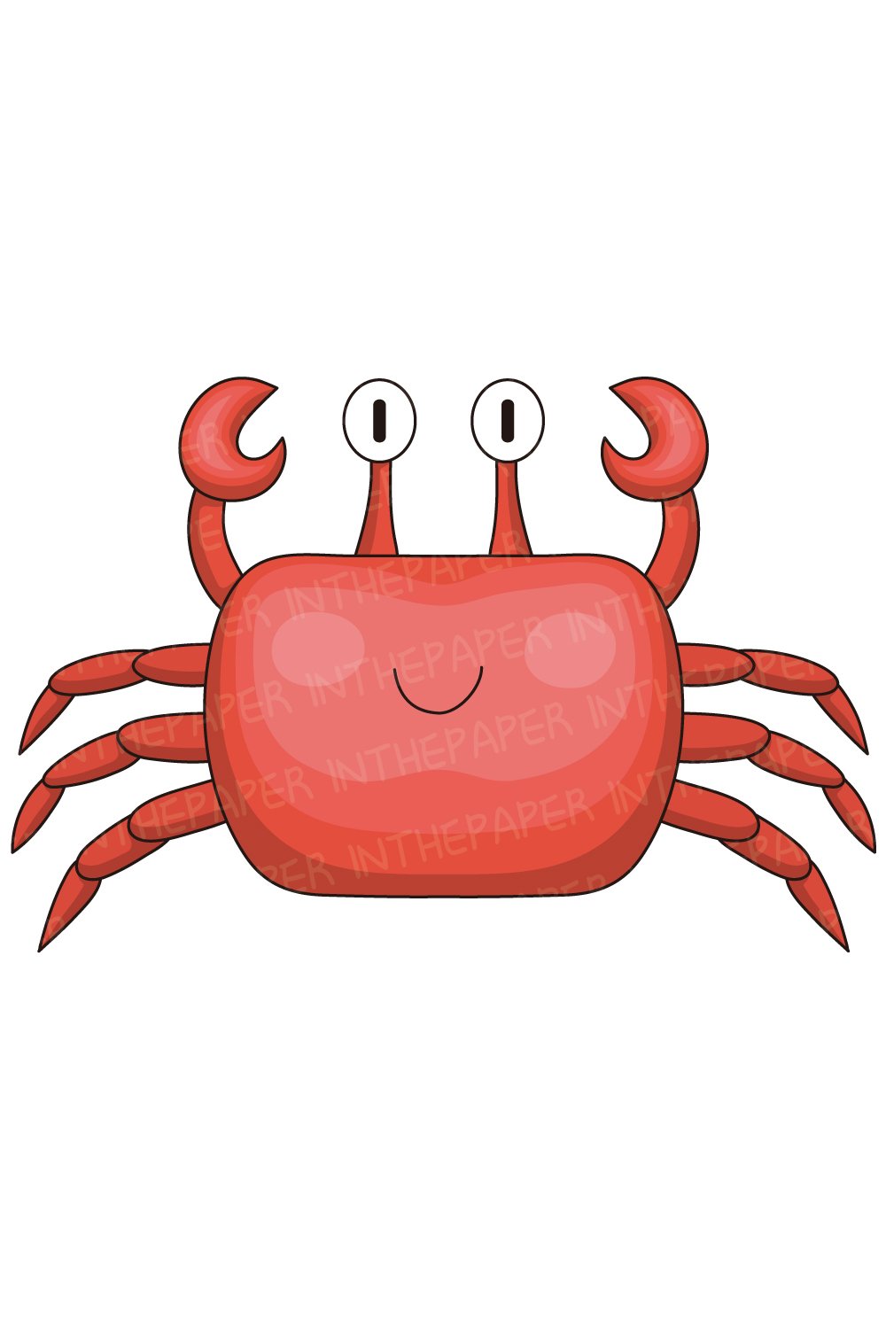 Cute red crab illustration | SVG PNG EPS Sea Animal Clip art