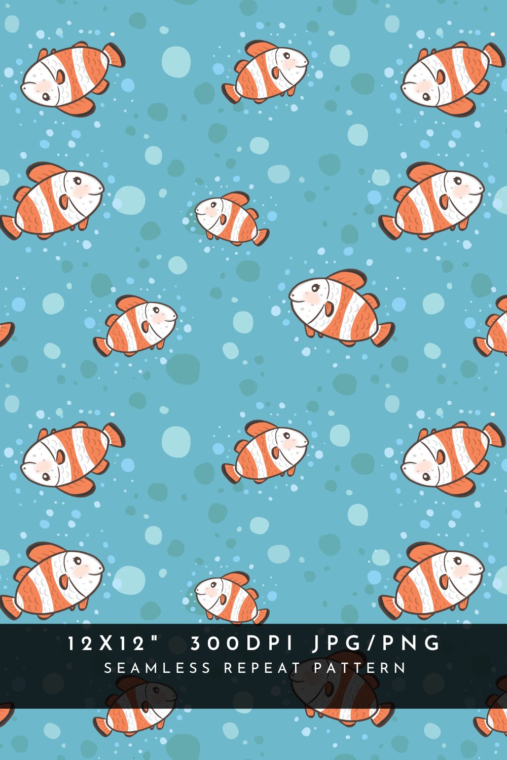 Ocean animals Underwater Fish Seamless Repeating Pattern