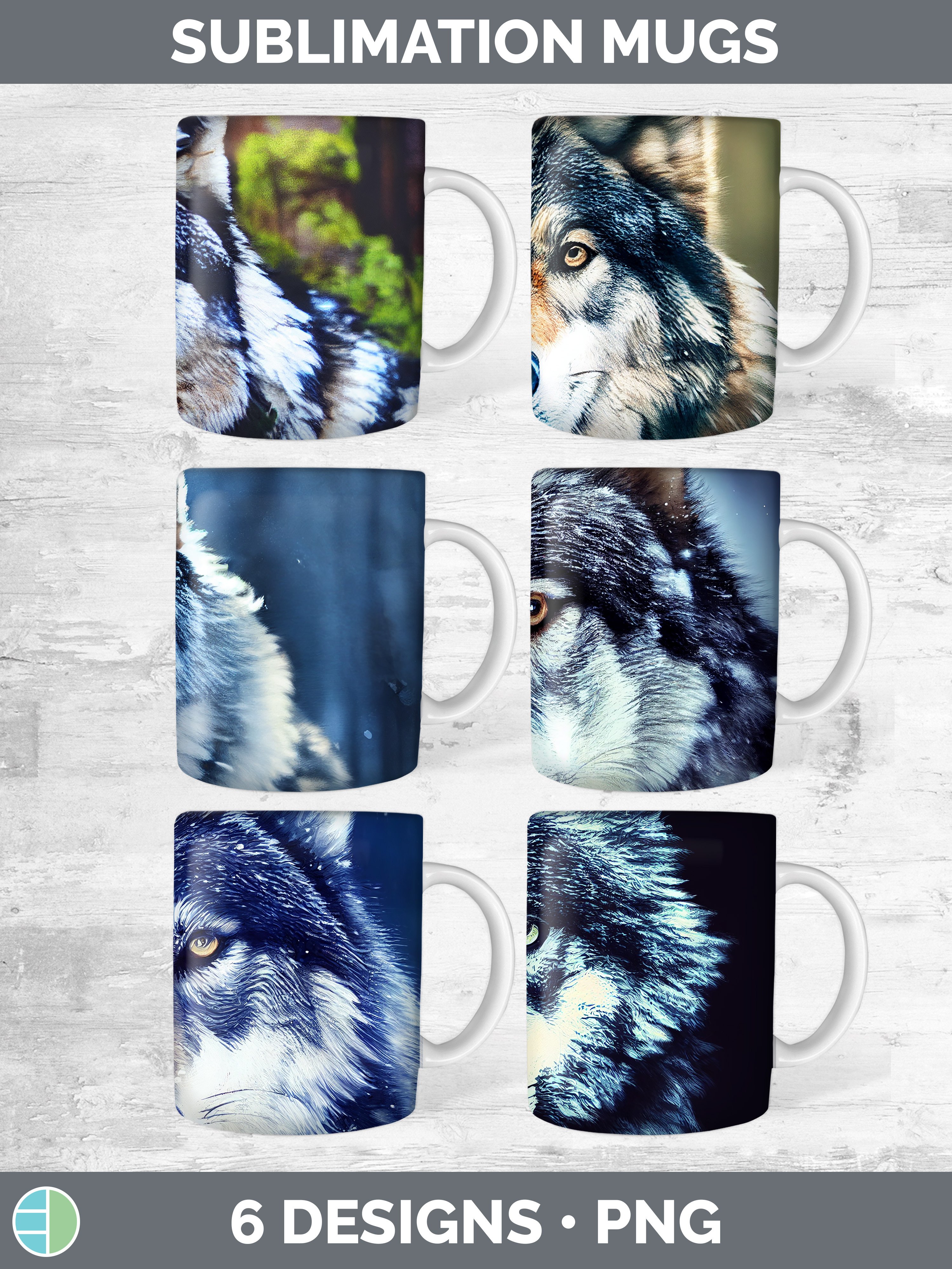 Wolf Mug Sublimation | Coffee Cup Designs PNG