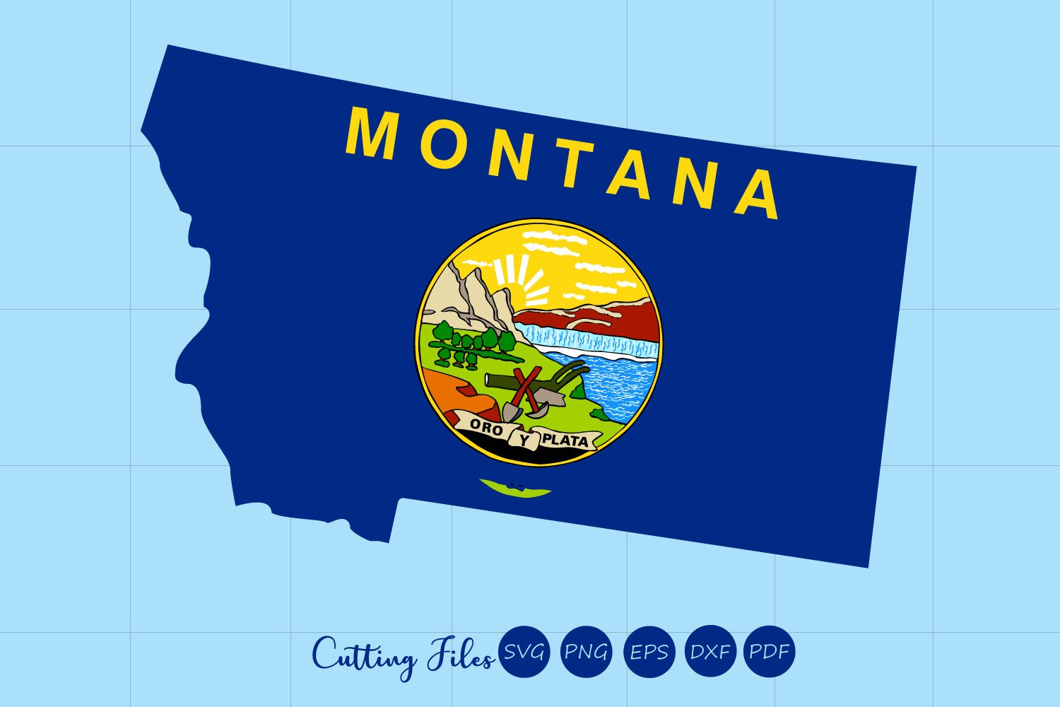 Montana state with flag background