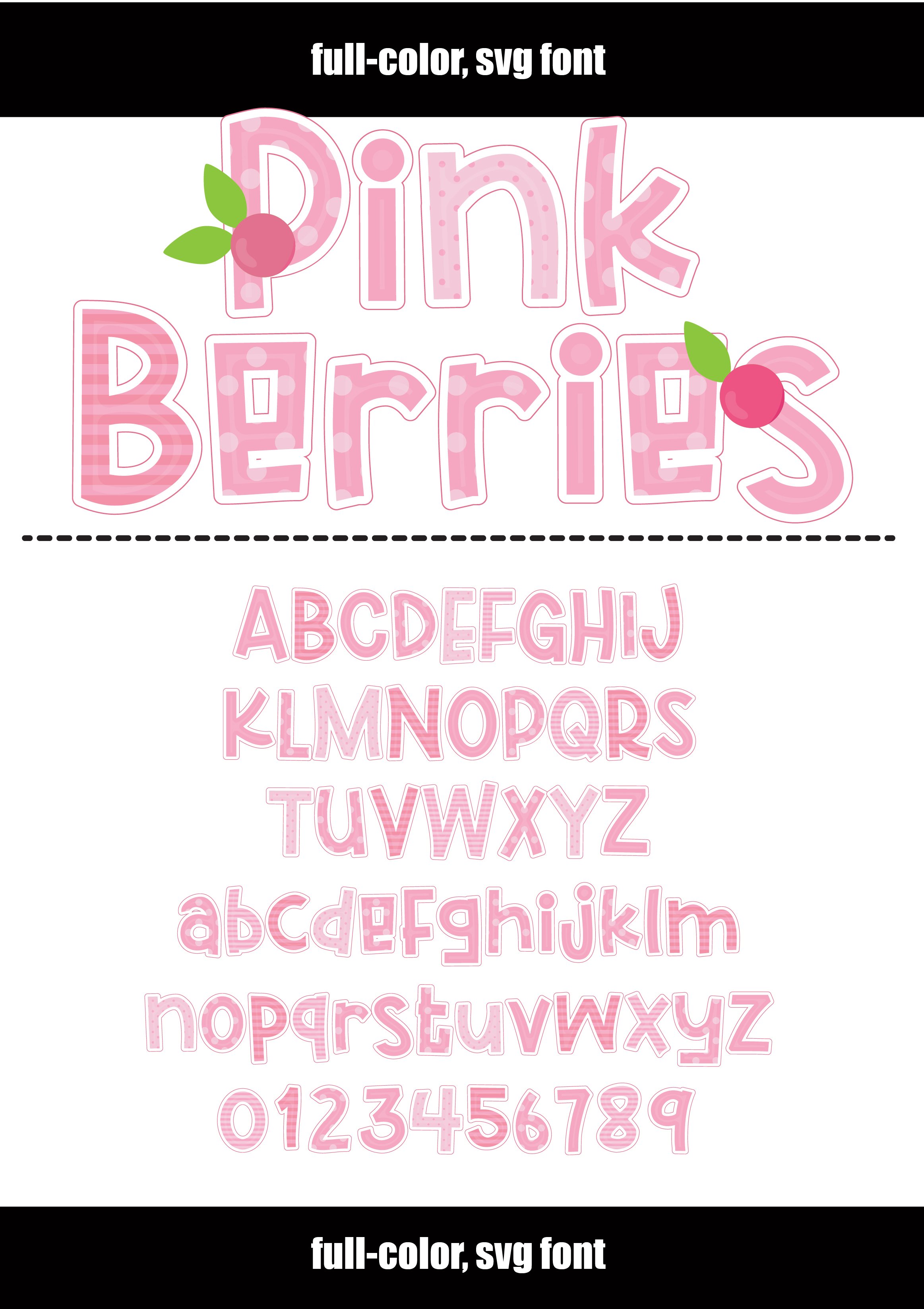 Full Color Pink SVG Font: A Whimsical and versatile font