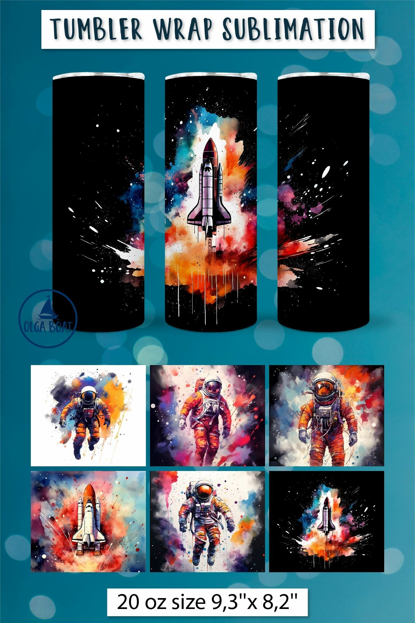 Space tumbler wrap | Space ship, Astronaut sublimation