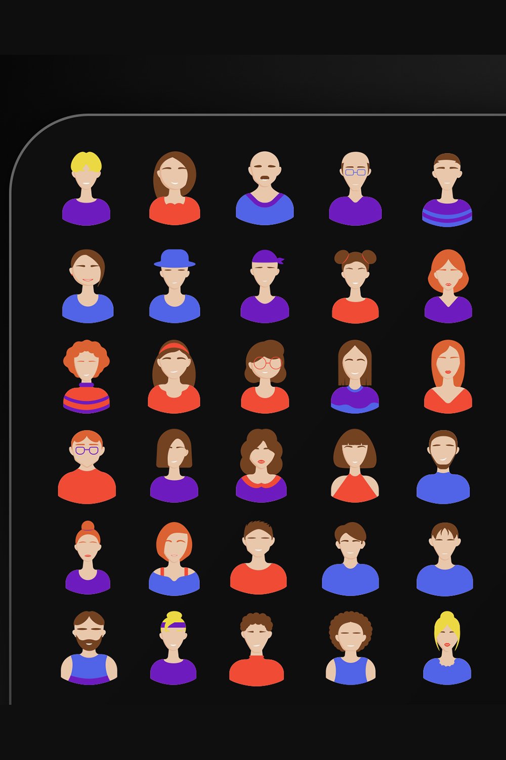 Woman & man icon pack sign art collection