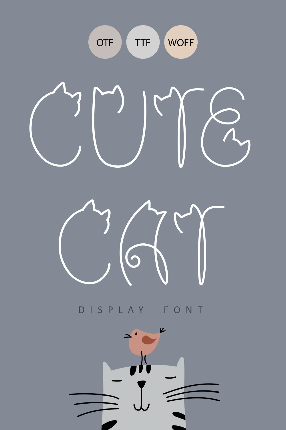 Cute Cat Hand Drawn Display Font