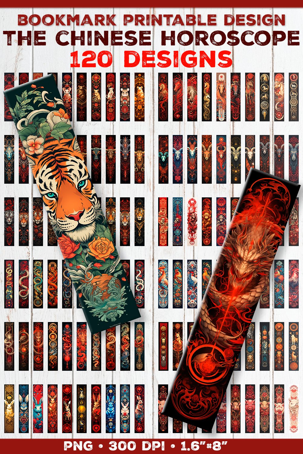 Chinese Horoscope Animals Bookmark Bundle: Printable Designs