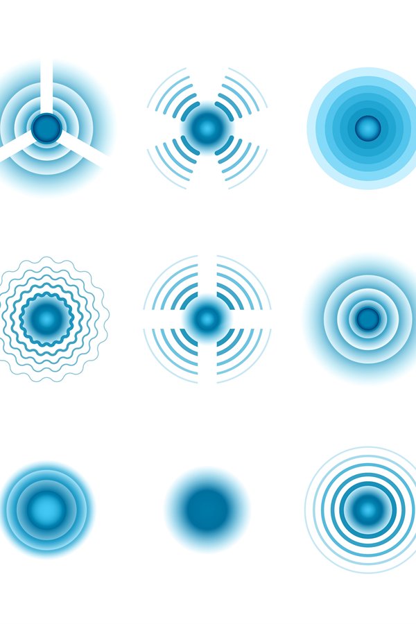 Wave signals. Blue graphic symbols of wave (1169534)