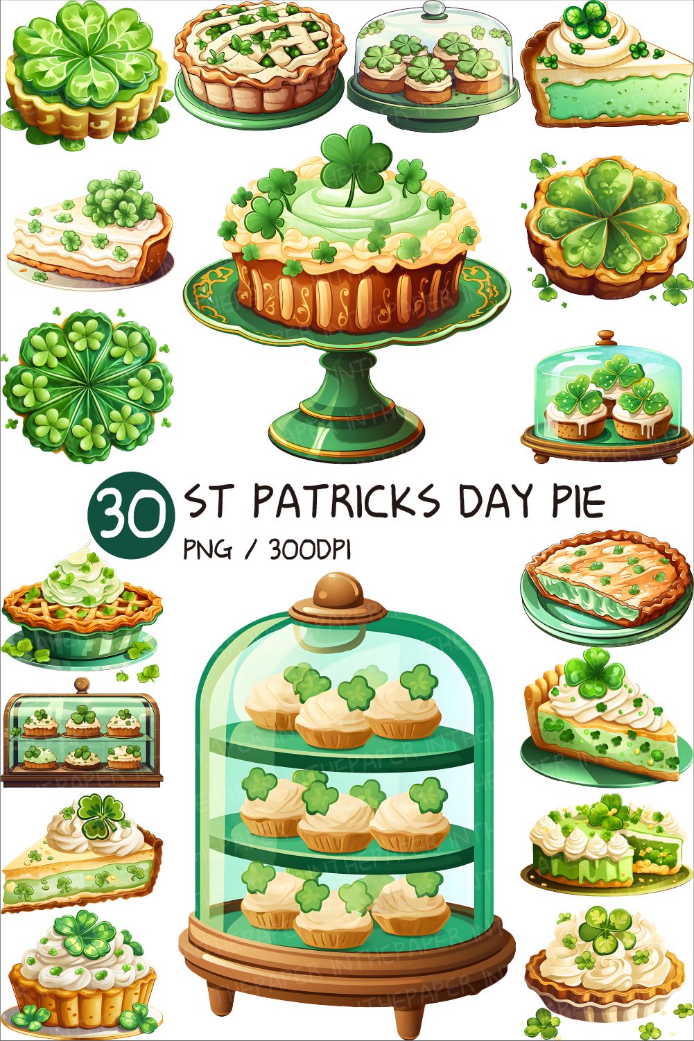 St. Patrick's Day Pie PNG | Clover Clip art Dessert Piece