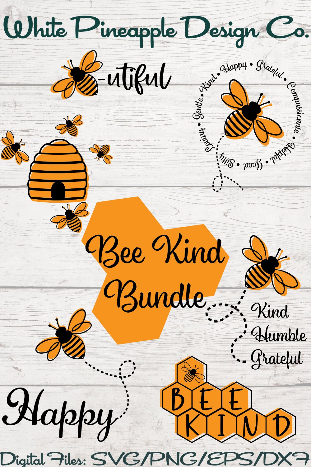 Bee Kind Bundle | SVG, PNG, EPS, DXF