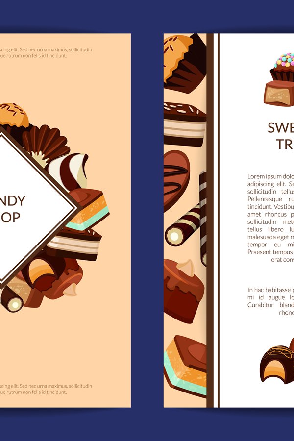 Vector card or flyer templates set with cartoon (828706)
