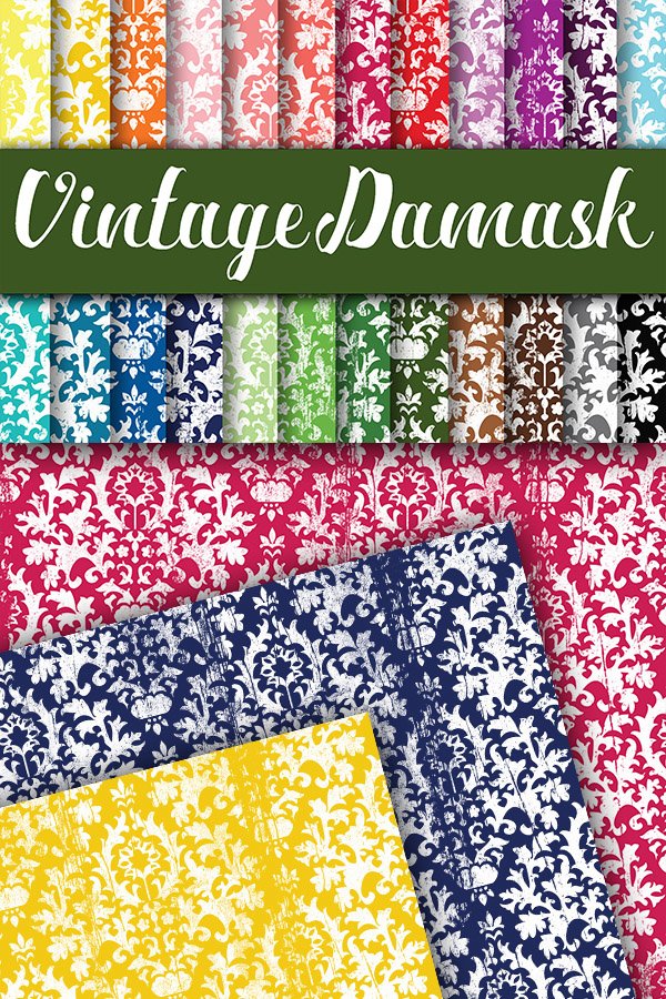 Vintage Damask Digital Papers