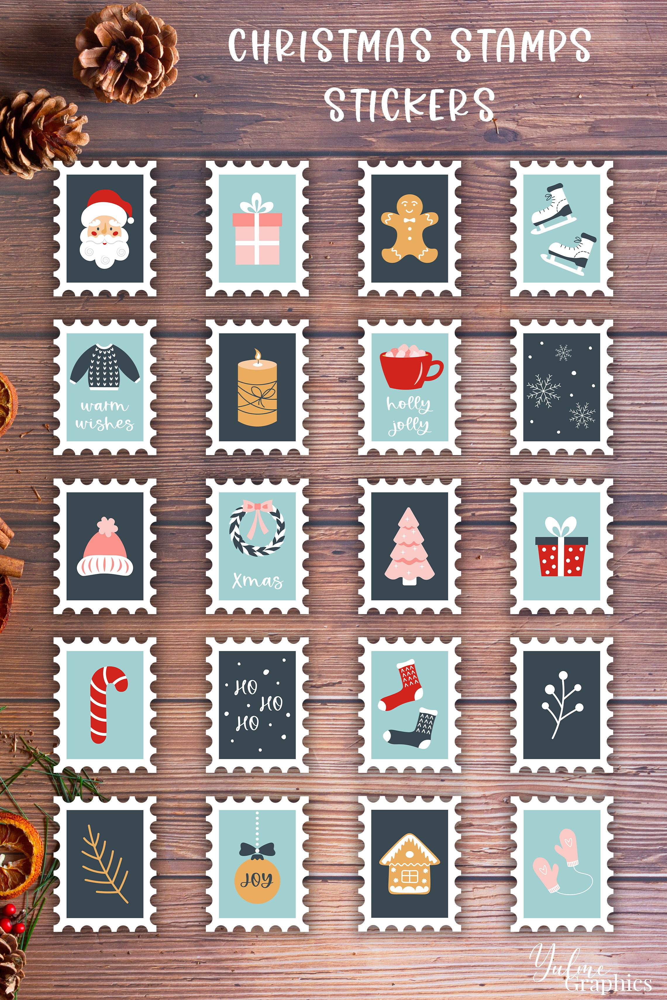 Christmas Stamps Stickers Bundle