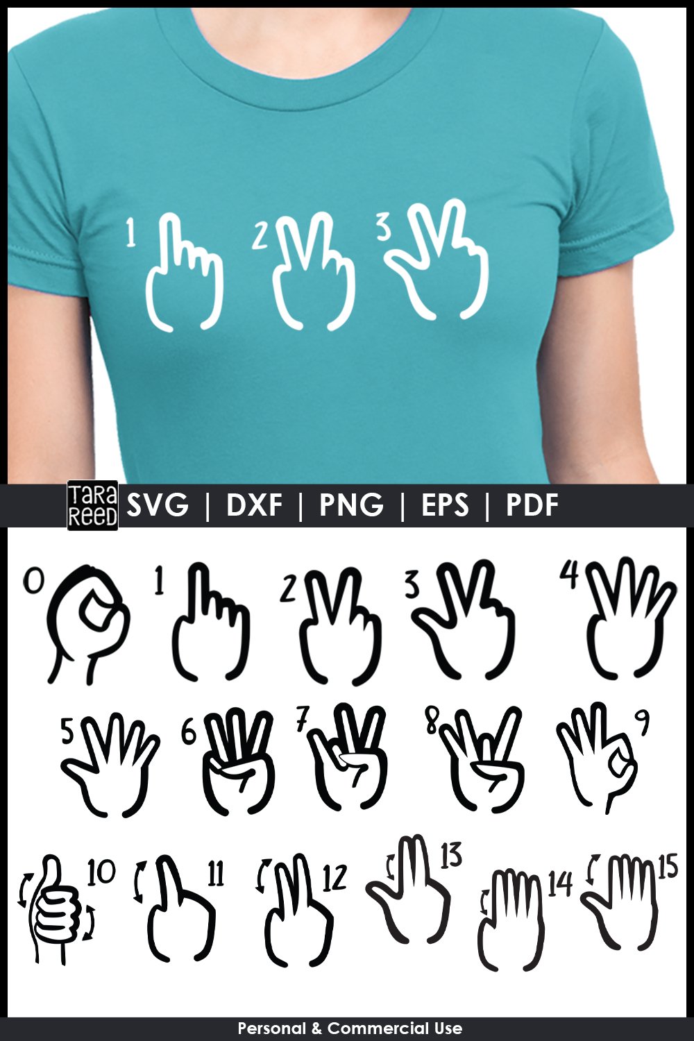 American Sign Language SVG files for Cricut | ASL Numbers