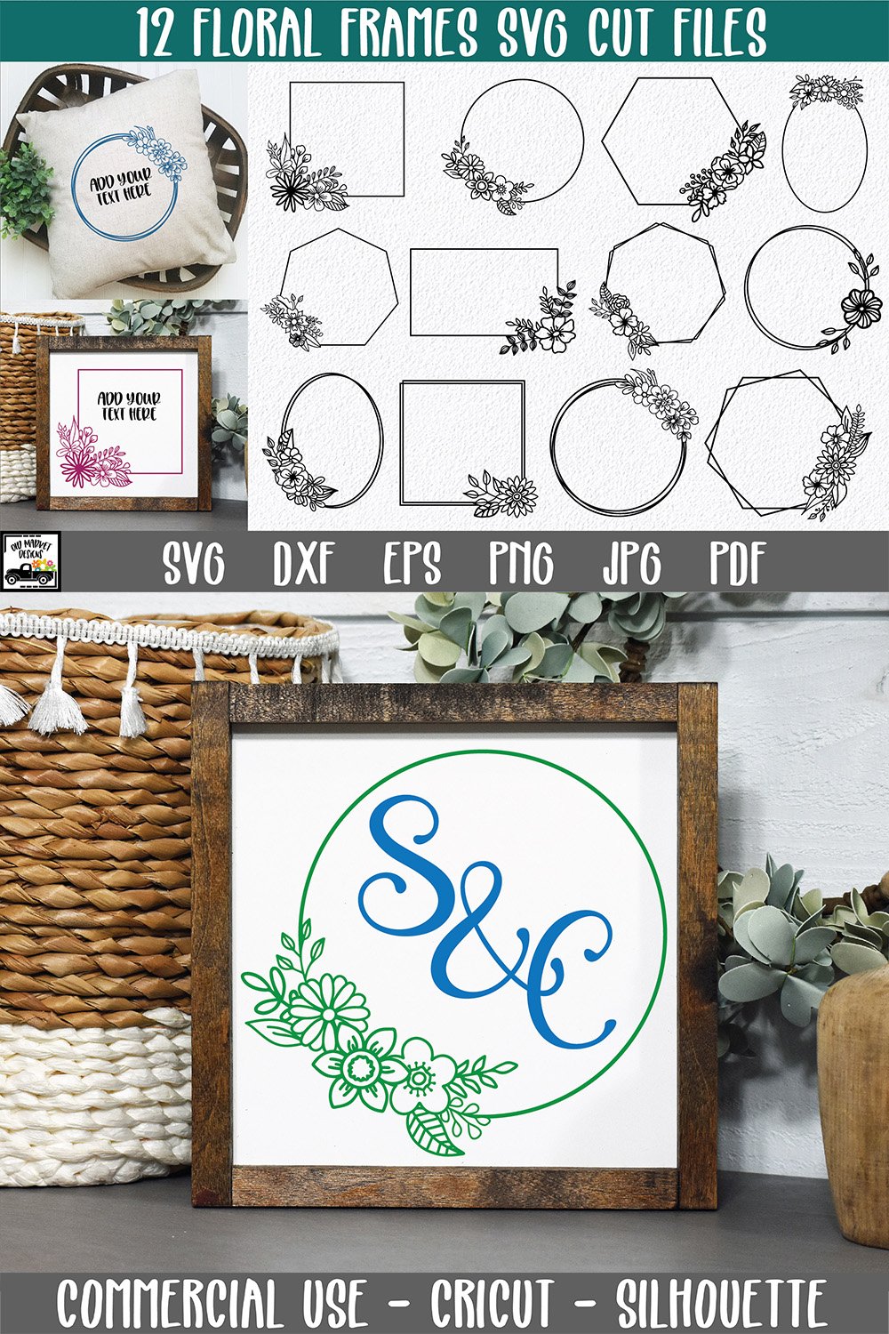 Floral Frames SVG Bundle