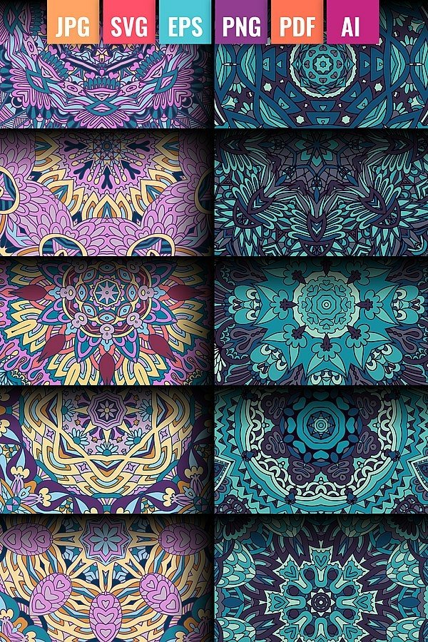 Abstract Boho Festival Mandala Seamless Pattern 33
