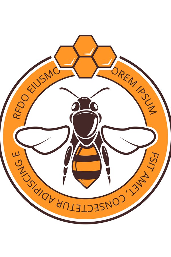 Retro beekeeper, honey, bee vector logo