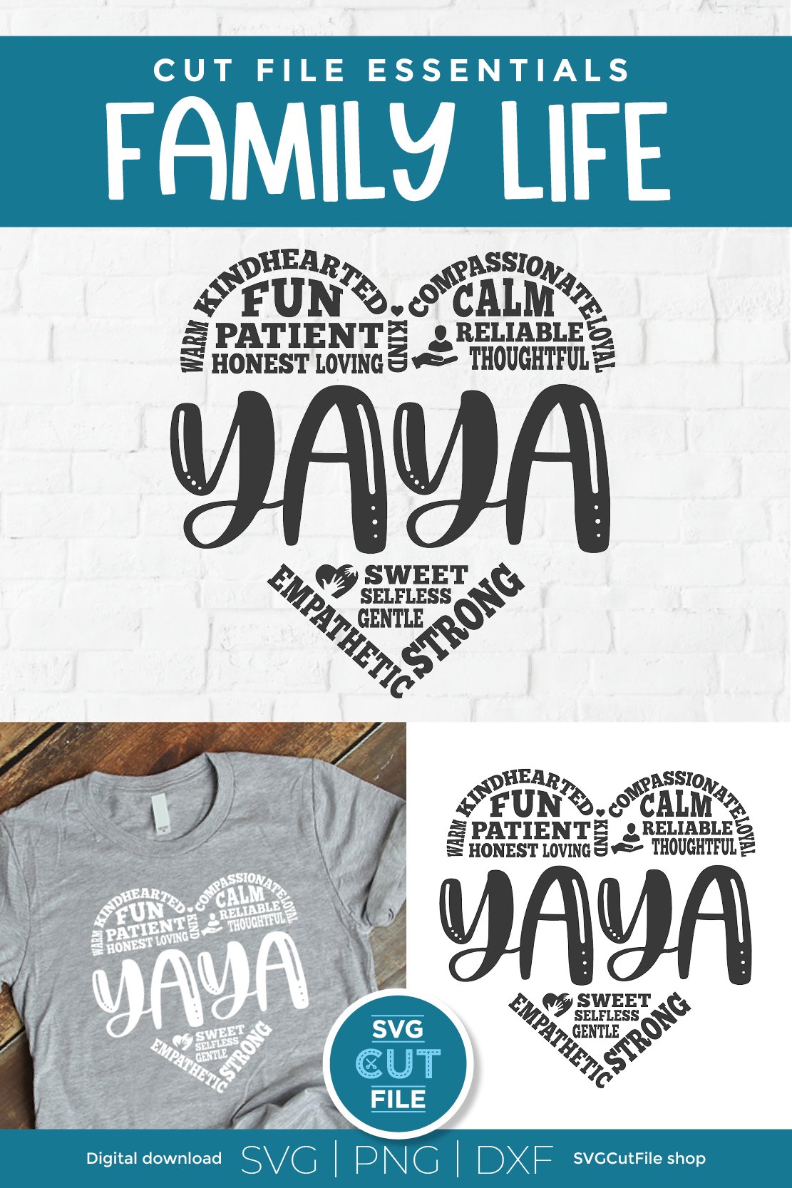Yaya svg - a Grandma Yaya svg file for Cricut and Silhouette