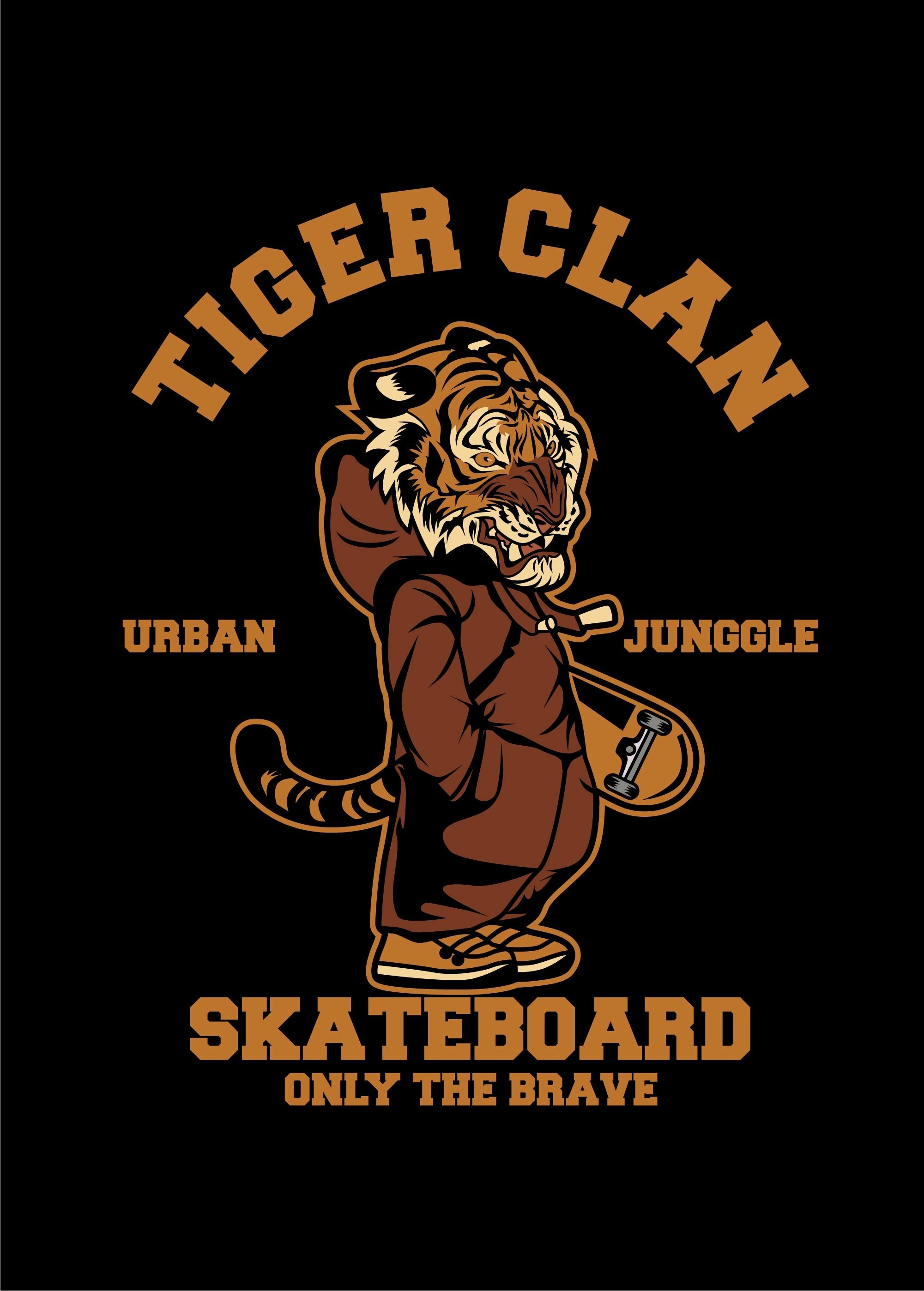 TIGER CLAN SKATEBOARD CARTOON