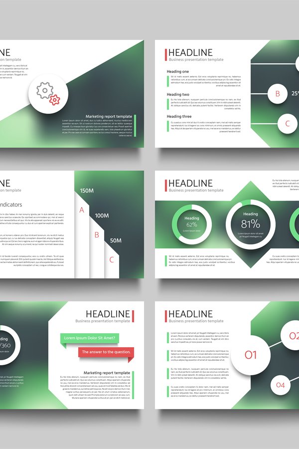 Company presentation booklet pages with abstract outdoor blu