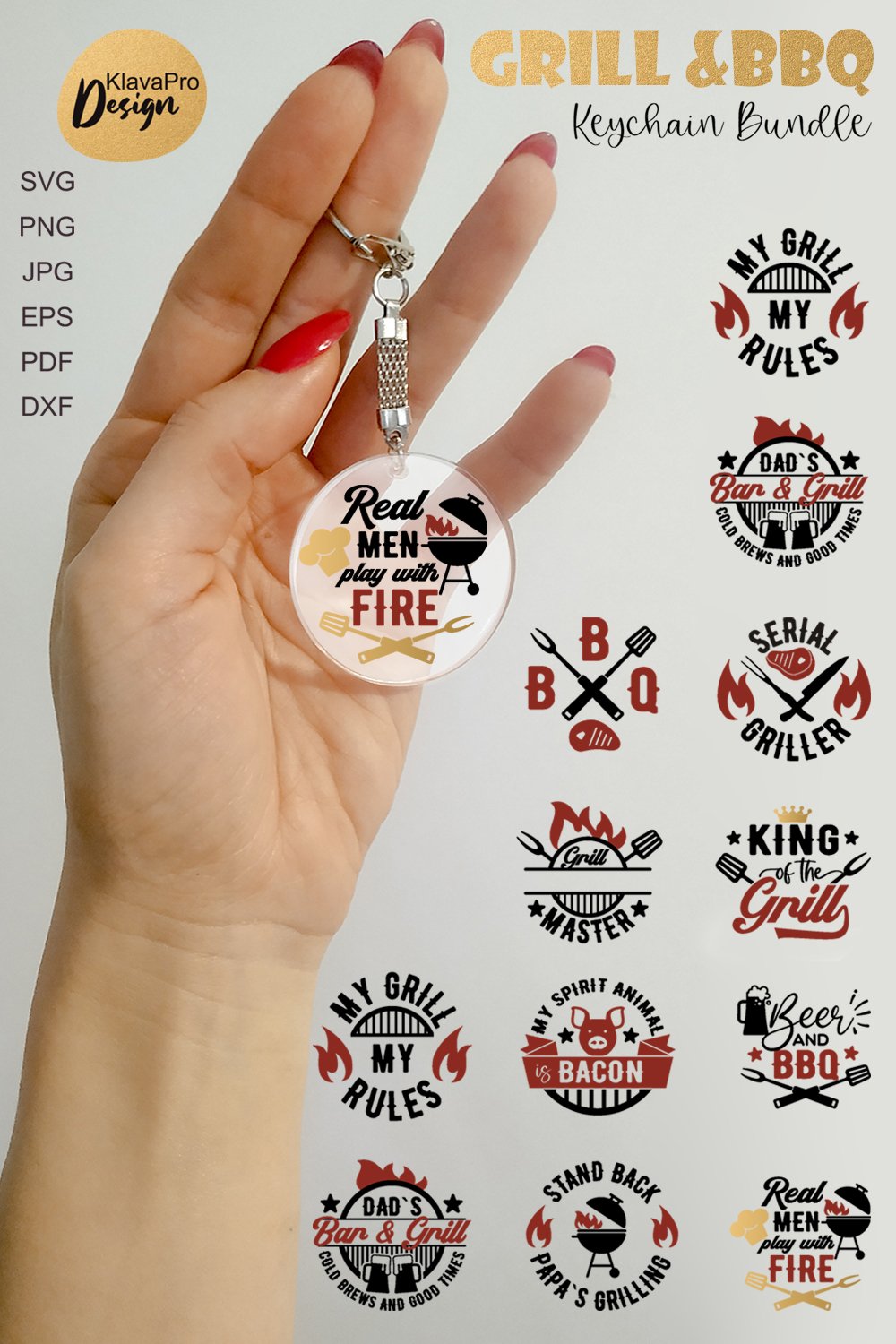 Grill & BBQ Keychain bundle| Fathers Day SVG Bundle