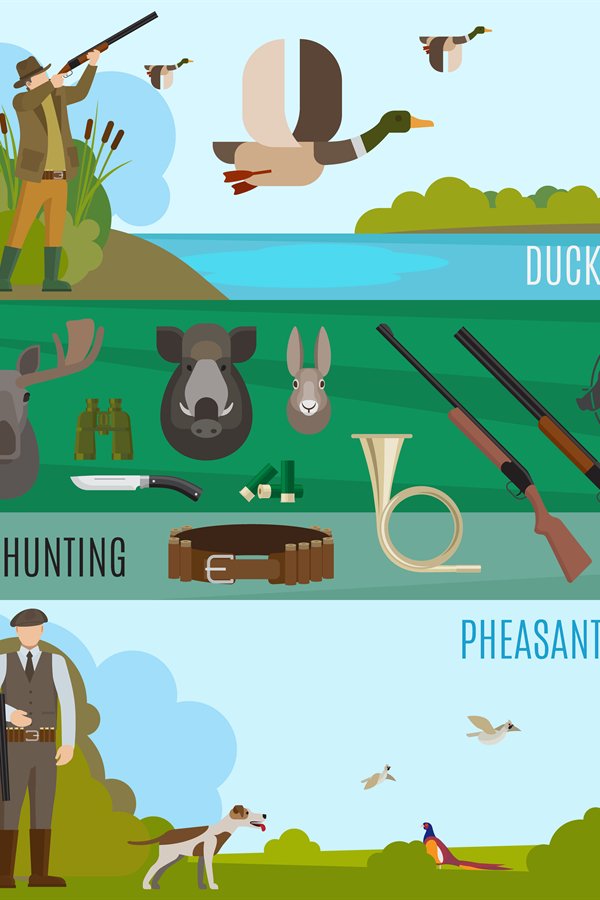 Colorful hunting banners