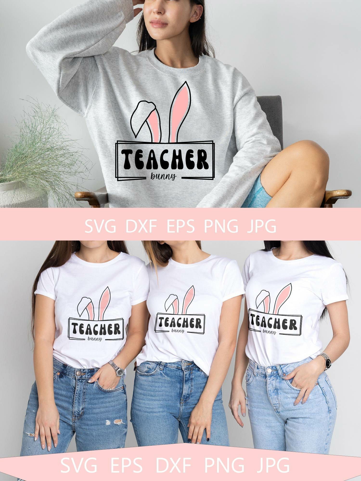 Teacher Bunny SVG, Easter svg (2480633)