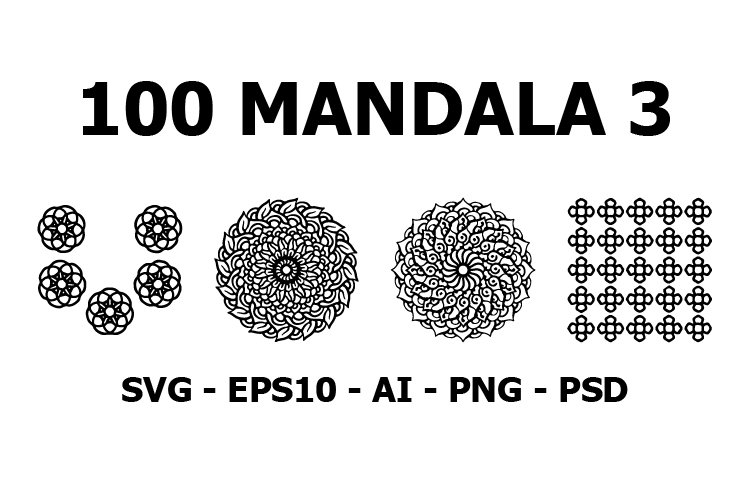 100 mandala collections in line style. (1318426)