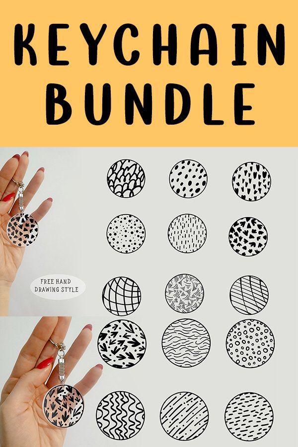 Keychain Bundle svg. 15 different designs (1681555)